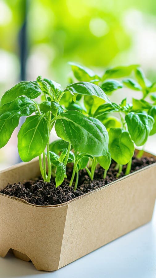 Eco Friendly Planter Box with Sprouting Plants Captured Outdoors in ...