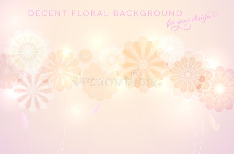 Bright and Decent Background with Abstract Flowers and Copy Space Stock ...