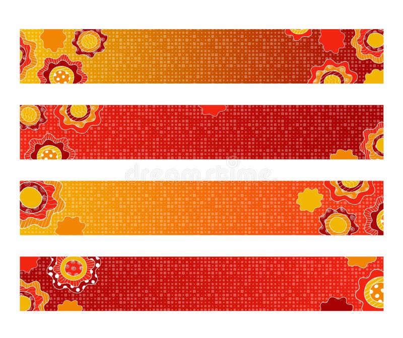 Bright Decorative Floral Banners Stock Vector - Illustration of ...
