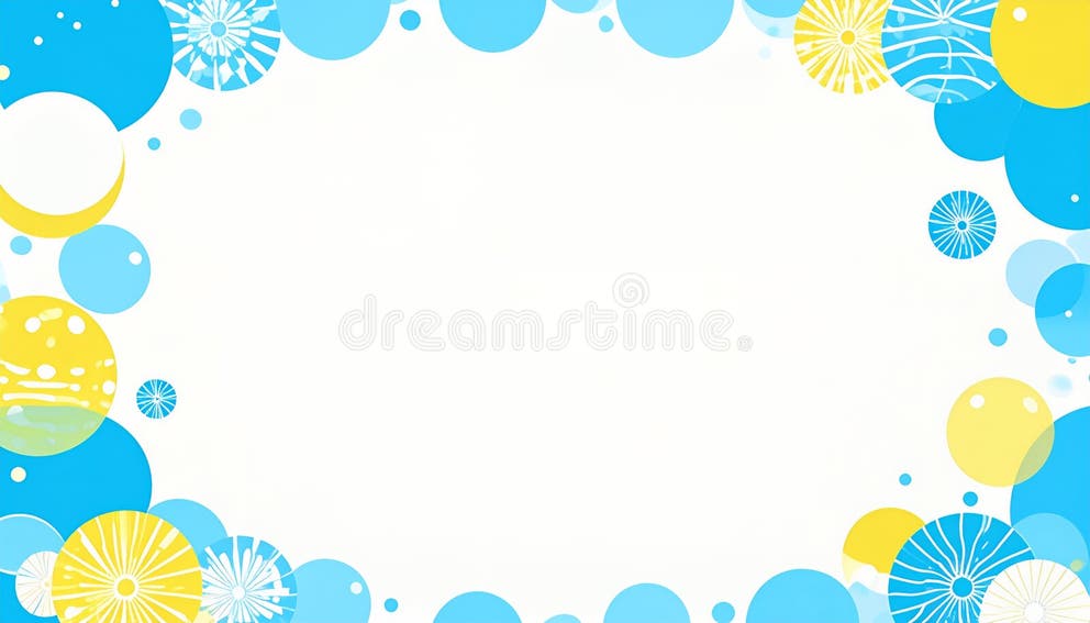 Blue Yellow Circle Pattern Summer Frame AI Generated Stock Illustration ...