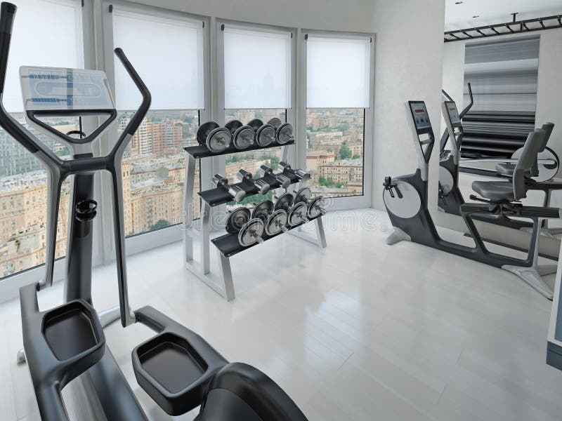 Bright Design of Modern Fitness Stock Photo - Image of minimalism ...
