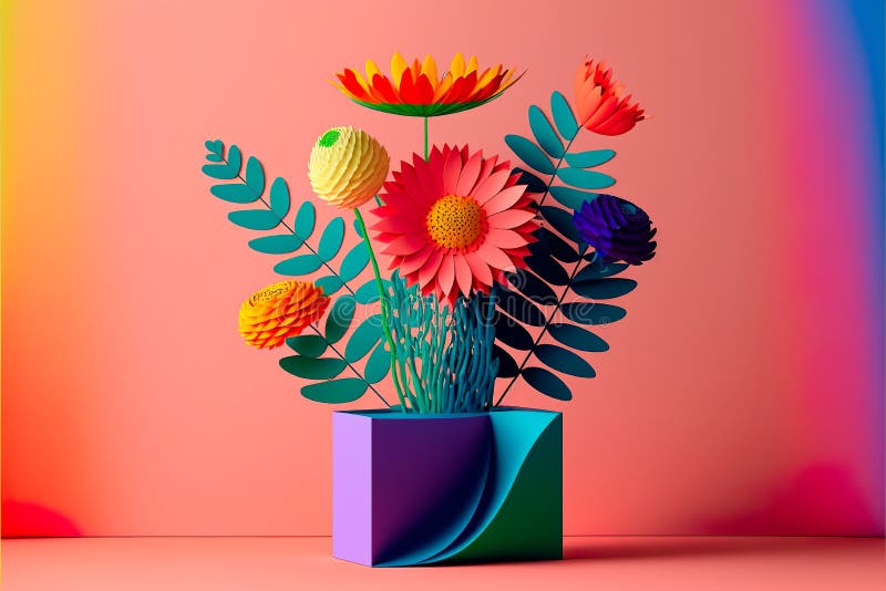 Bright Design Spring Flowers Composition. Instagramm Design. Computer ...