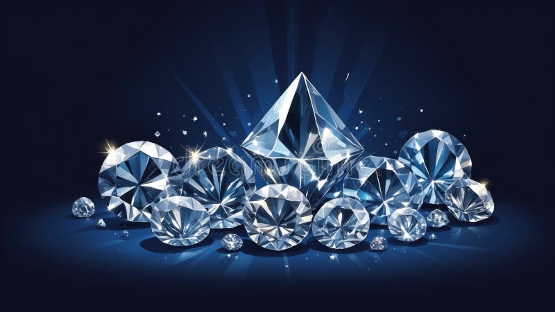 Bright Diamonds Sparkling Under Dramatic Lighting Create a Stunning ...