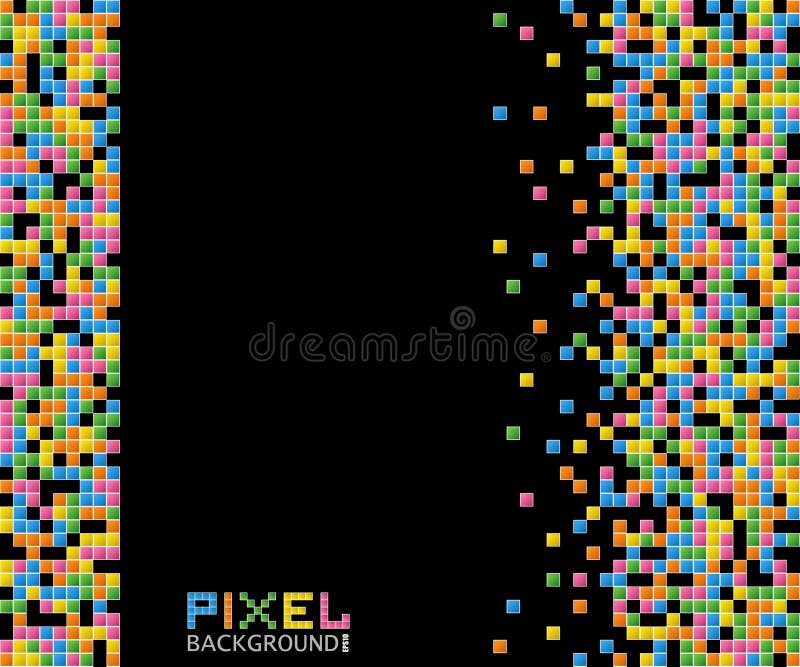 Bright Digital Background with Colorful Pixels Equalizer. Modern ...