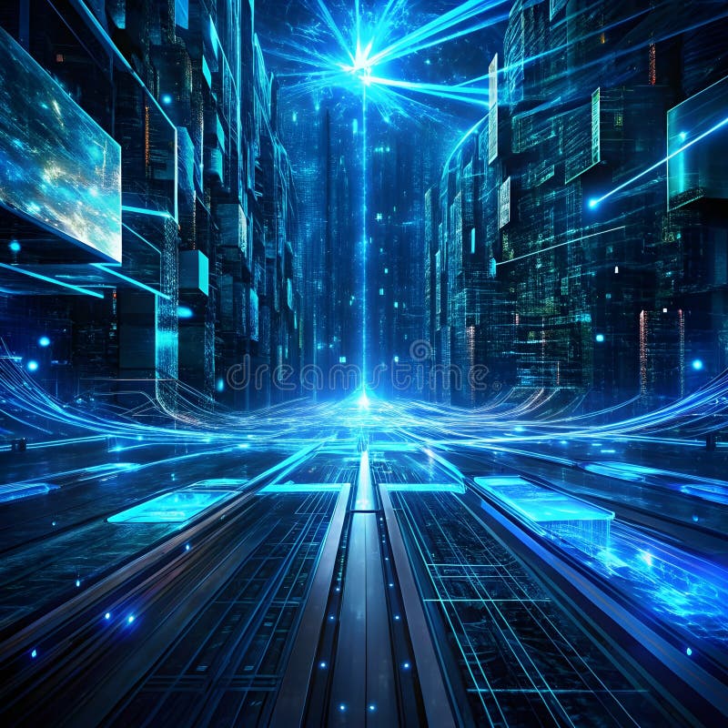 Bright Digital Design with Abstract Lines on Dark Backdrop, Abstract ...