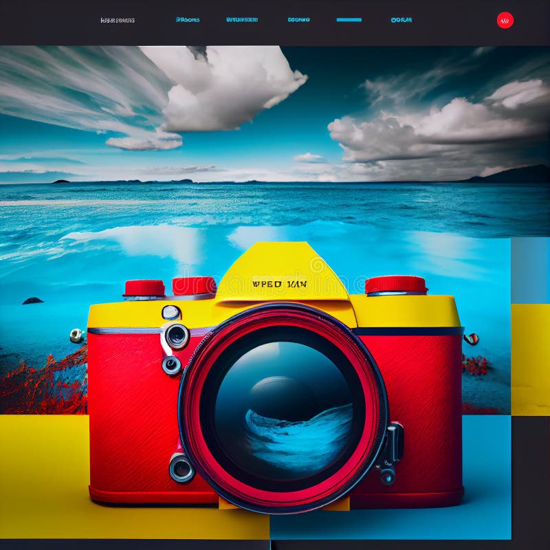 Bright Digital DSLR Camera Illustration Stock Illustration ...