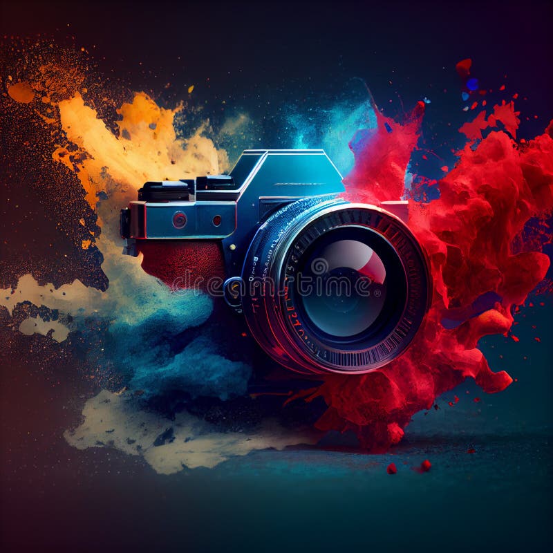 Bright Digital DSLR Camera Illustration Stock Illustration ...