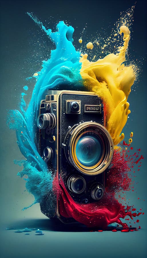 Bright Digital DSLR Camera Illustration Stock Illustration ...