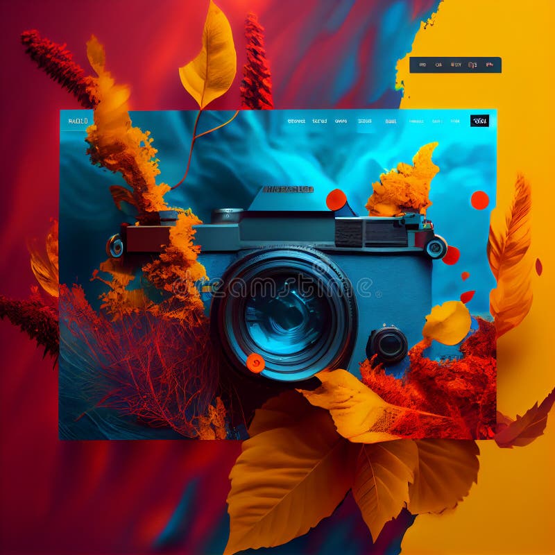 Bright Digital DSLR Camera Illustration Stock Illustration ...