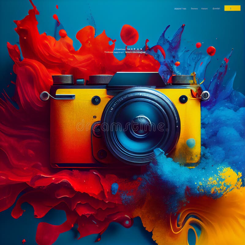 Bright Digital DSLR Camera Illustration Stock Illustration ...