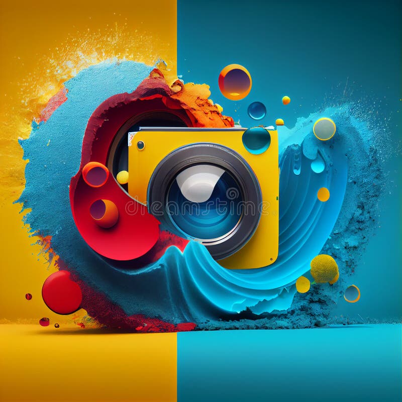 Bright Digital DSLR Camera Illustration Stock Illustration ...