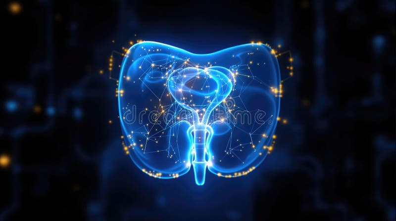 Digital Representation Illustrating the Human Urinary System with ...