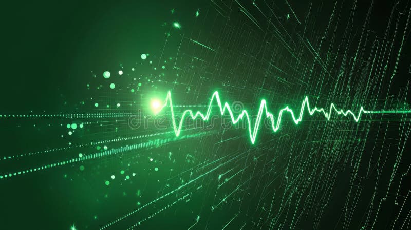 A Bright Digital Illustration Showcasing a Heartbeat with an ECG Pulse ...