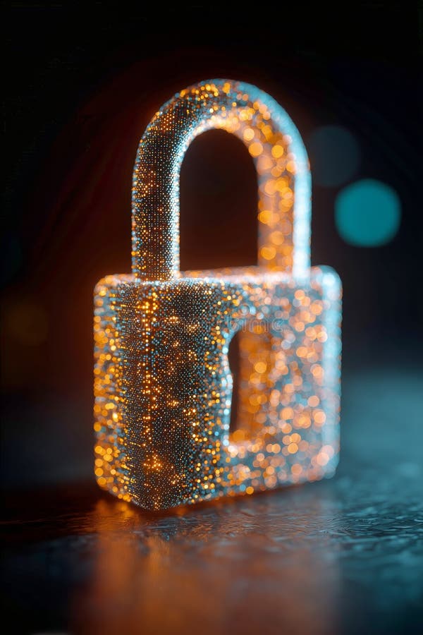 Digital Security Lock Illuminated by Lights on a Dark Background during ...