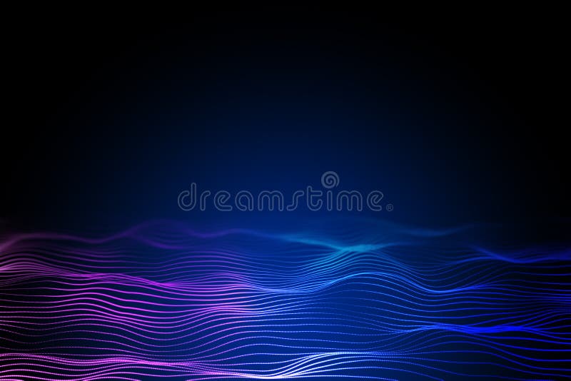 Bright Digital Polygonal Wave on Backdrop with Mock Up Place ...