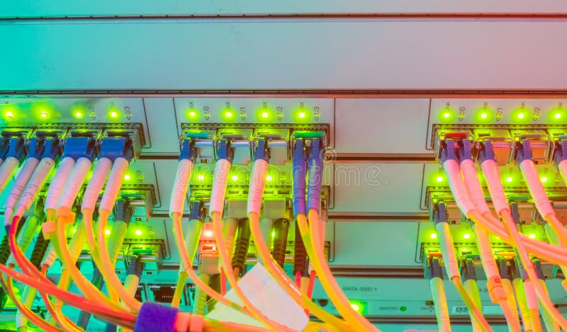 A Bright Display on the Central Router Which is in Datacenter Server ...