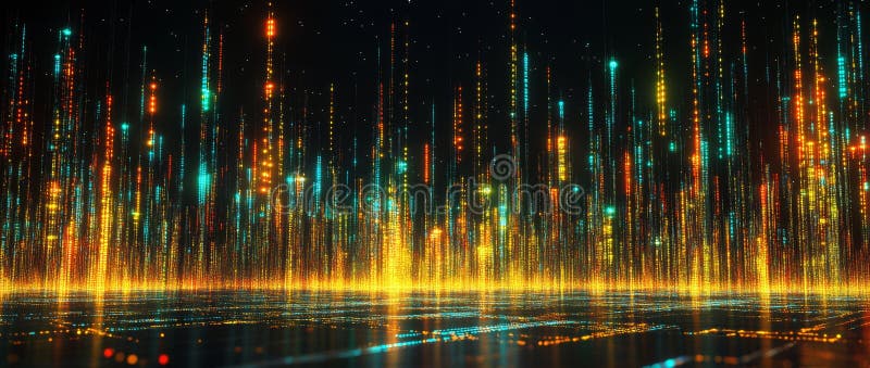 A Bright Display of Vibrant Light Beams Projects from a Round Base ...