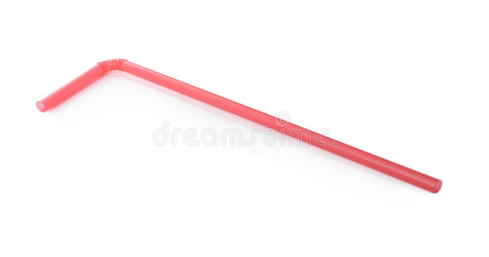 Bright Disposable Plastic Straw Isolated on White Stock Photo - Image ...