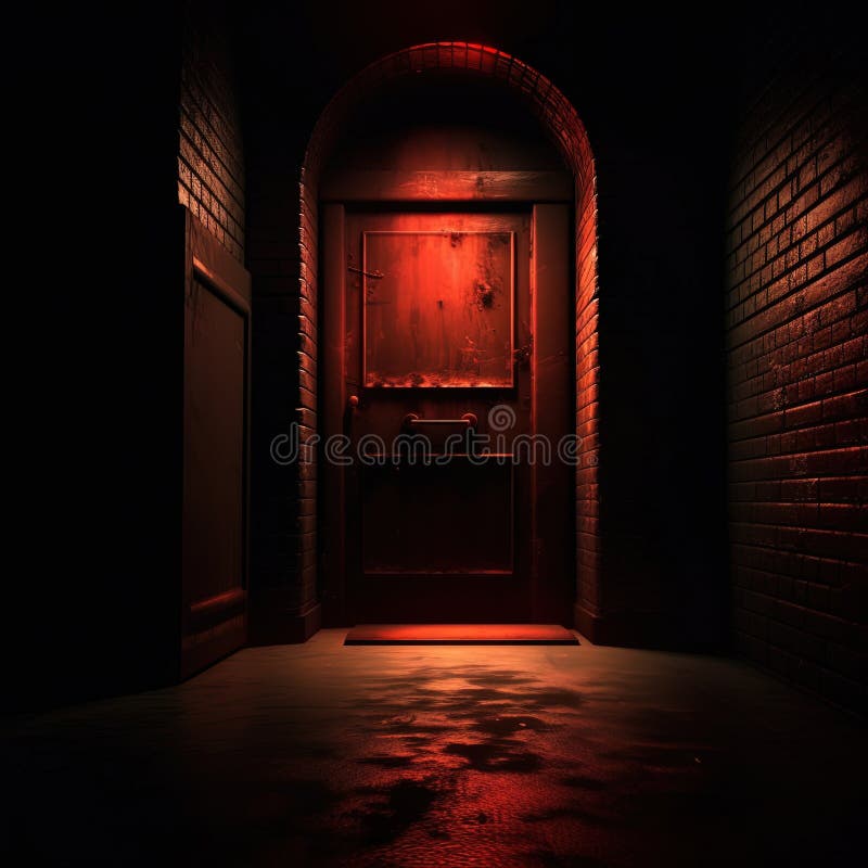 Bright Door of Hell on the Dark Shadows in the Night - Generated ...