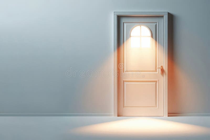 A Bright Door with Rays of Light from the Inside. Space for Text. Stock ...