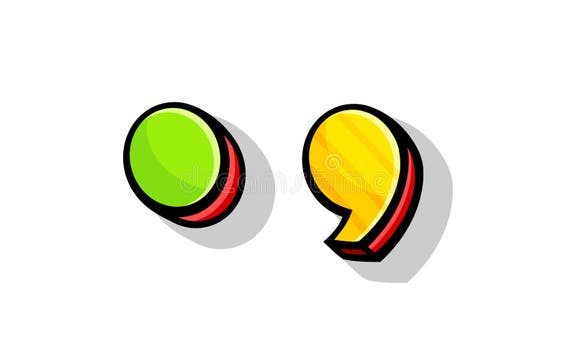 Bright Dot and Comma As Punctuation Marks Vector Set Stock Vector ...