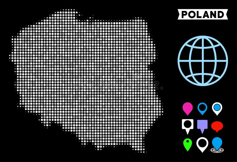 Pixel Map of Poland. Vector Dotted Map of Poland Isolated on White ...