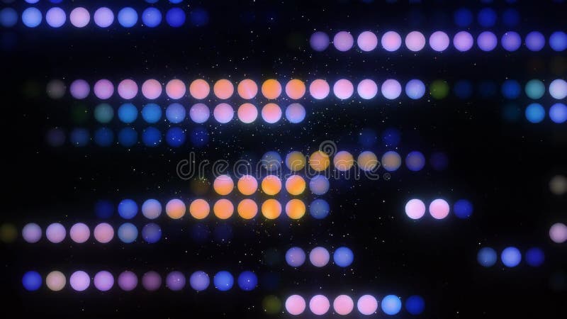 Bright Dots in Various Colors Shift and Move Rhythmically Against a ...