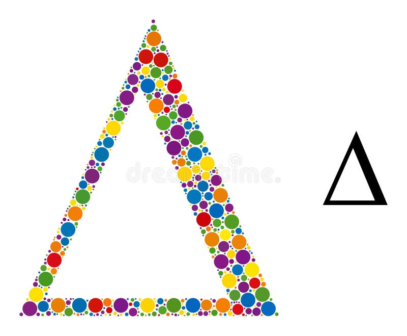 Bright Dotted Delta Letter Icon Randomized Mosaic Stock Vector ...