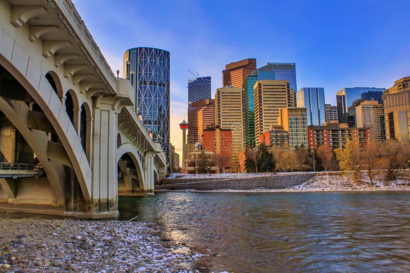 Bright Downtown Calgary City Morning Stock Photo - Image of building ...