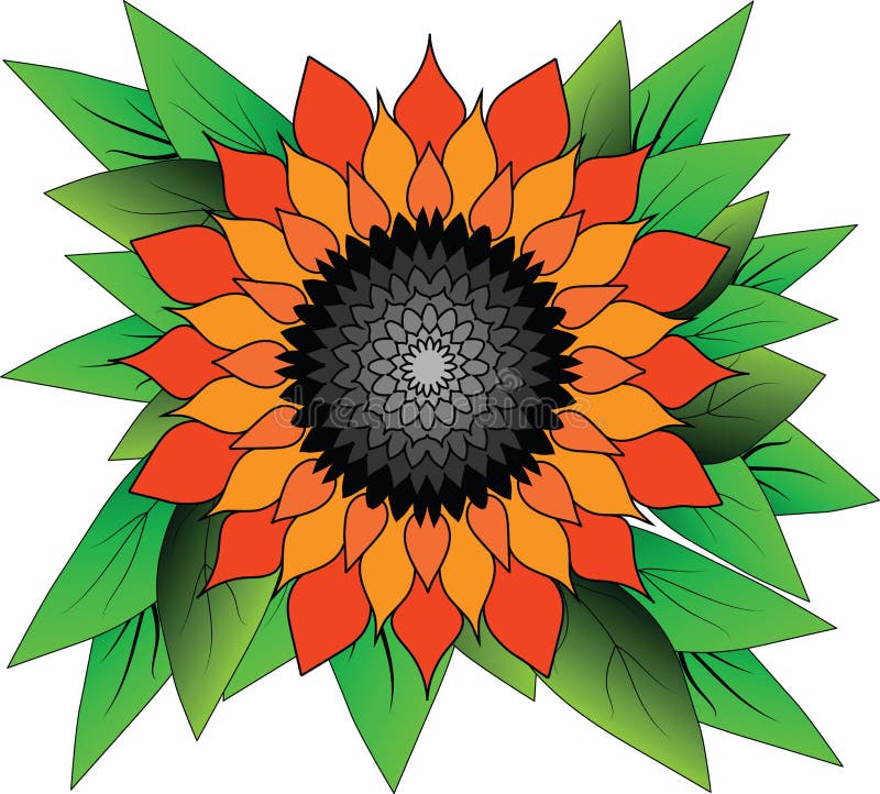 Bright drawn flower stock vector. Illustration of inspiration - 68284964