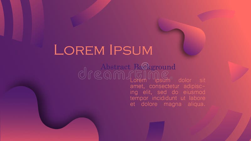 Bright Duotone Background and Fluid Abstract Shape Stock Vector ...