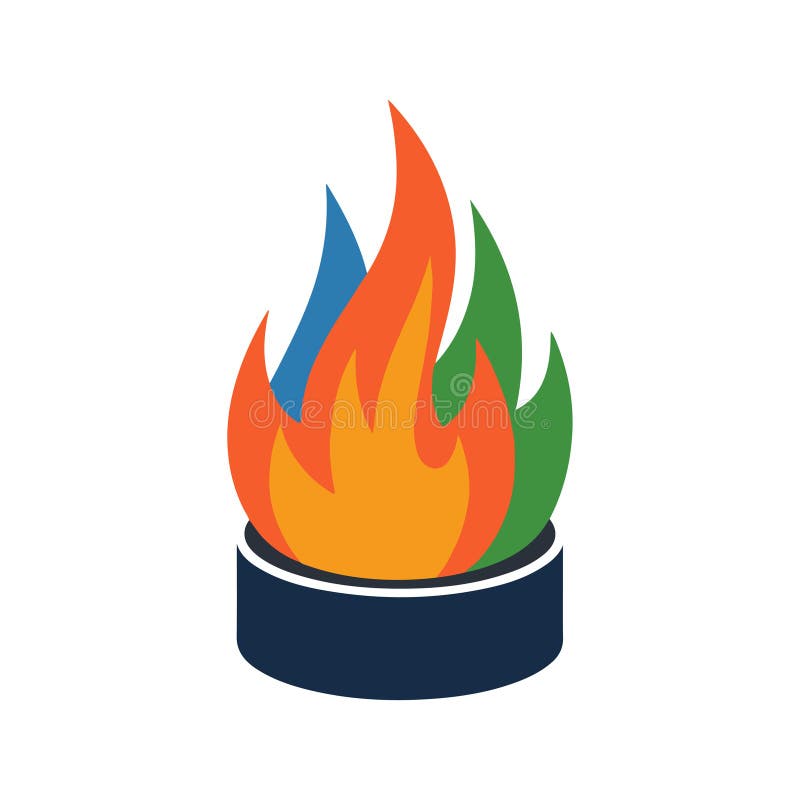 Bright and Dynamic Colorful Fire Flames Vector Art Stock Illustration ...