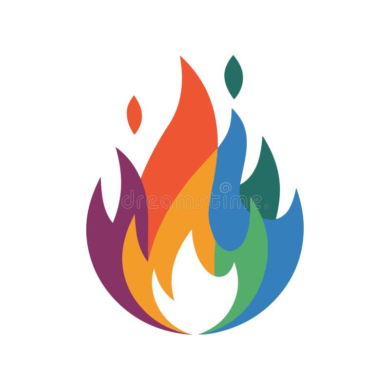 Bright and Dynamic Colorful Fire Flames Vector Art. Stock Illustration ...