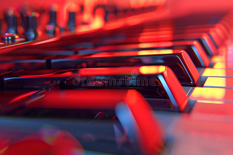 Bright and Dynamic 3D Rendering of Music Notes and Piano Keys in a ...