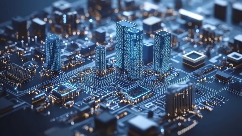 A Bright and Dynamic Scene with Elaborate Patterns of Glowing Circuits ...