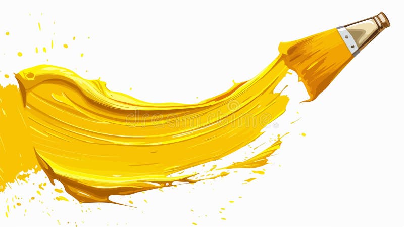 A Bright and Dynamic Yellow Paint Brush Vector Illustration for ...