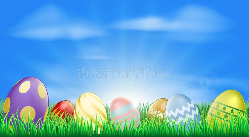 Bright Easter Eggs Background Stock Vector - Illustration of meadow ...