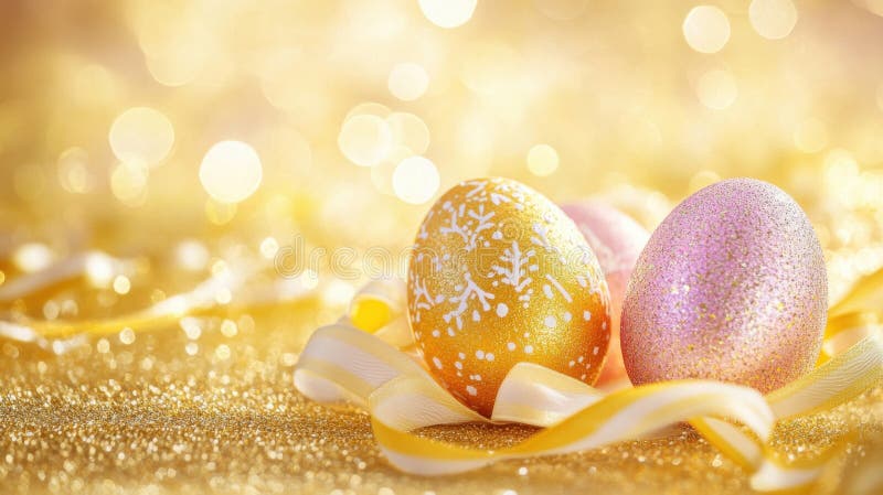 Bright Easter eggs shine stock photo. Image of decoration - 366779322