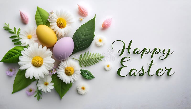 Bright Easter-themed Arrangement with Daisies, Greenery, and Pastel ...