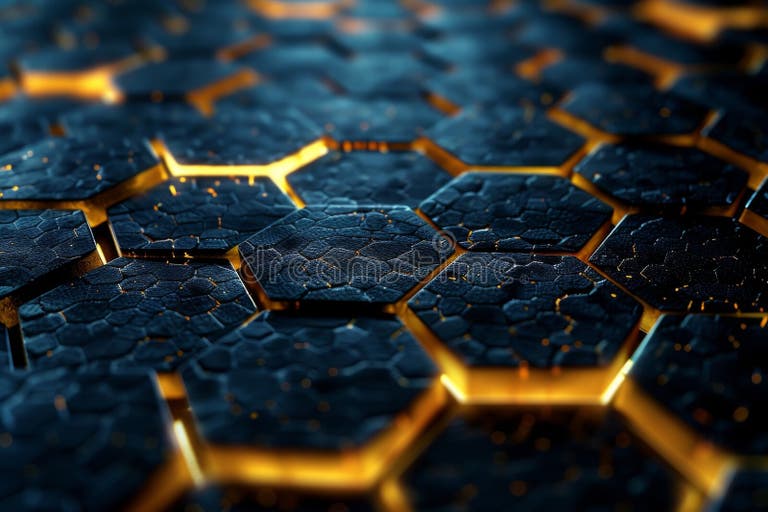 With Bright Edges and a Black Abstract Hexagonal Background, this is a ...