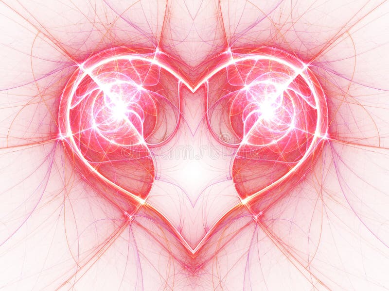 Bright Electric Current Heart on Black Background Stock Illustration ...