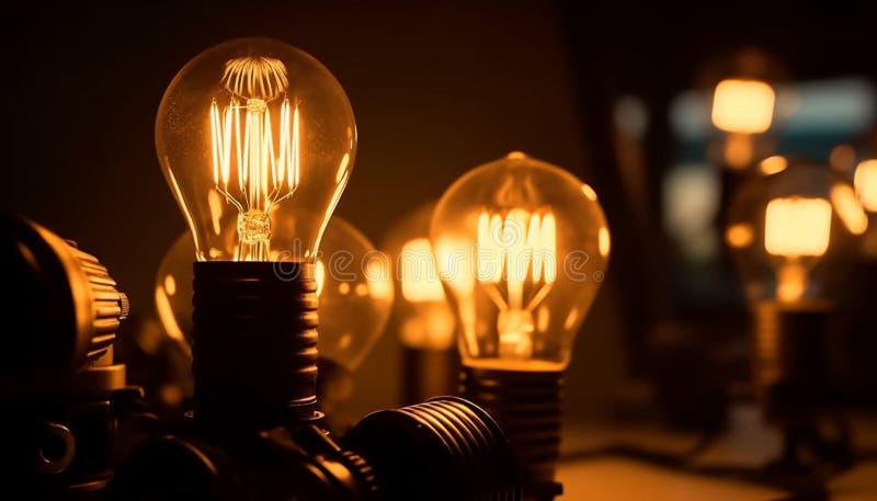 Bright Electric Light Illuminates Glowing Filament, Sparking Ideas and ...