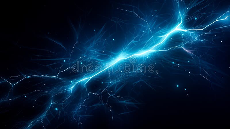 Bright Electrical Spark on a Dark Blue Background. Ai Generated Stock ...
