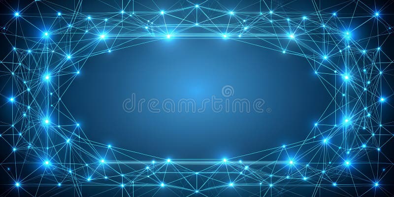 Bright Electronic Geometric Wire Frames Overlay Abstract Light Blue ...
