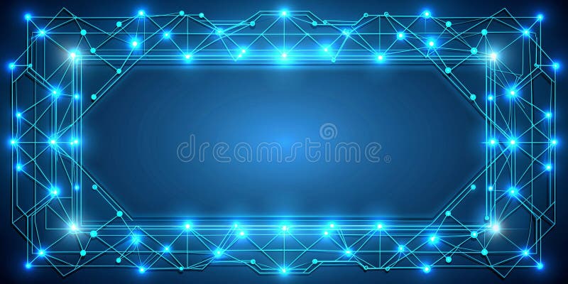 Bright Electronic Geometric Wire Frames Overlay Abstract Light Blue ...