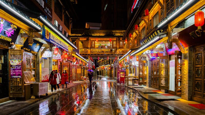 Bright and Elegant Night Streets of China Editorial Stock Image - Image ... Bright and Elegant Night Streets of China Editorial Stock Image - Image ...