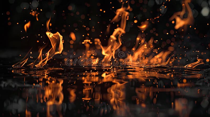 Bright Embers Ascending from a Raging Fire Stock Illustration ...