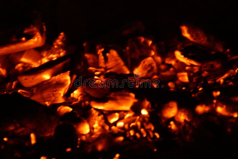 Hot and Bright Embers - Front View Stock Photo - Image of burn, dark ...