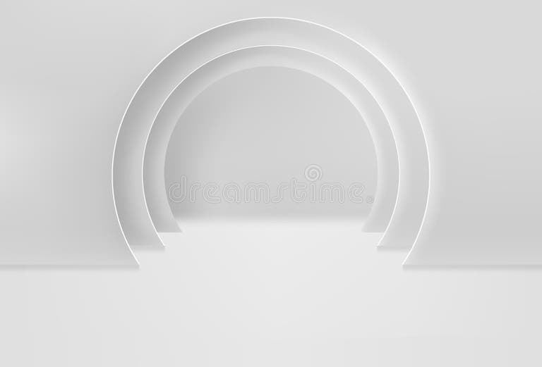 Bright Empty Interior with Arc. 3d Vector Illustration Stock Vector ...