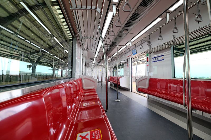 Bright Empty Interior Of SRT Red Line Commuter Train Editorial Stock ...
